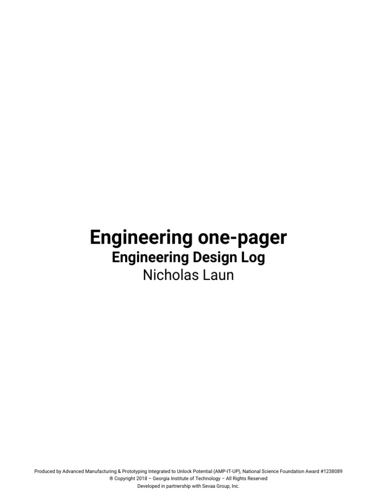 Engineering One-Pager | PDF | Technology & Engineering