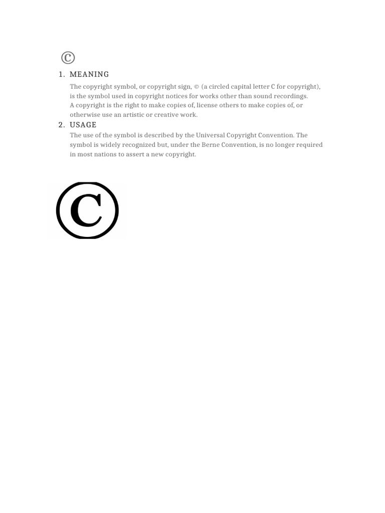 Copyright Symbol | PDF