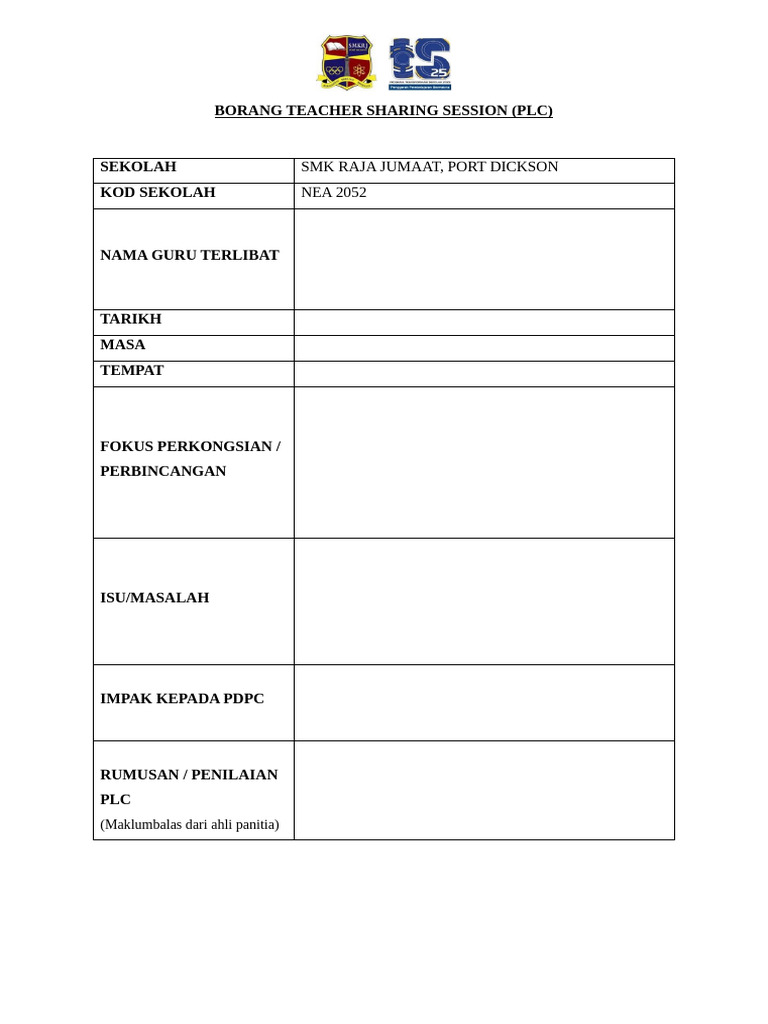 Borang Teacher Sharing Session 2024 | PDF
