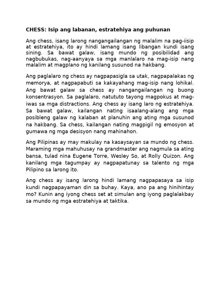 CHESS-Sports Feature | PDF