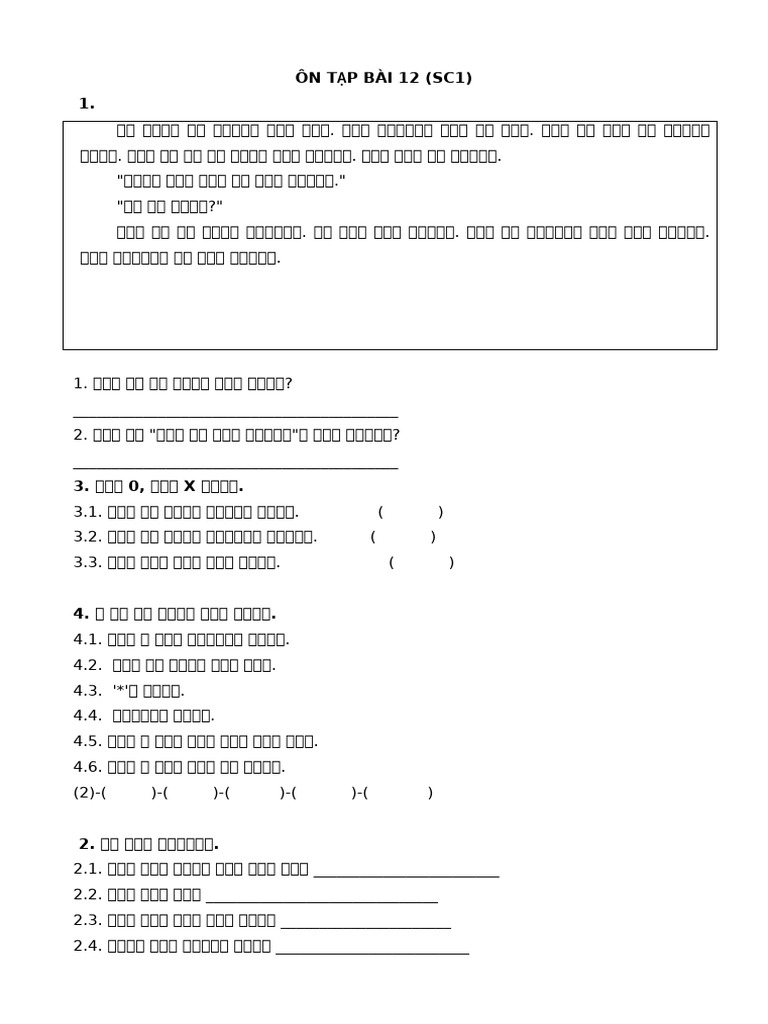 ÔN TẬP BÀI 12 (sc1) | PDF