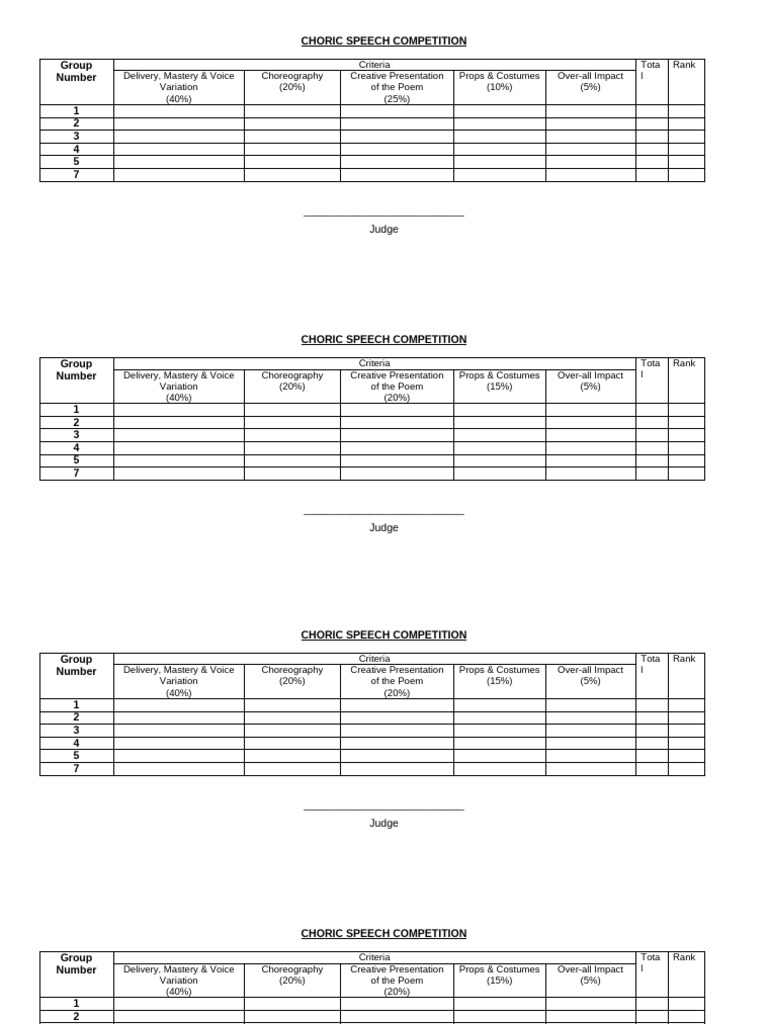 Choric Speech Competition | PDF