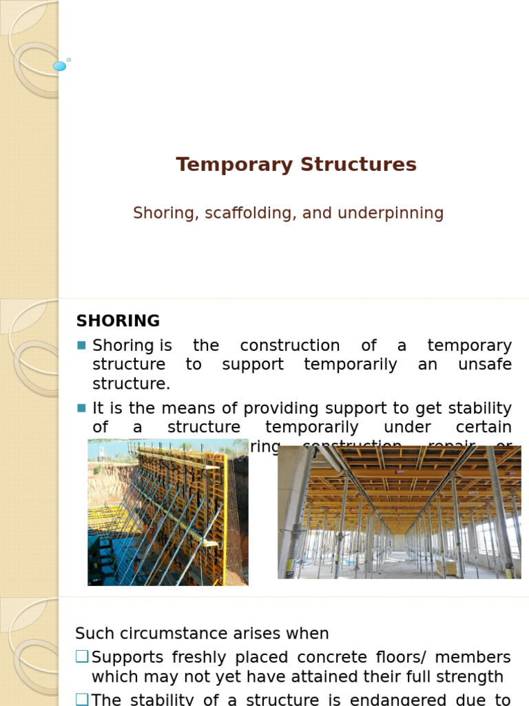 Scaffolding Shoring and Underpinning | PDF | Scaffolding | Civil Engineering