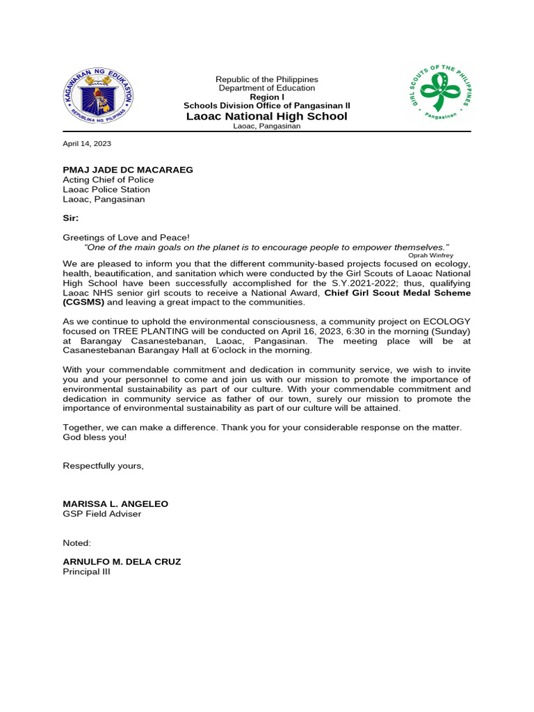 Tree Planting Letters - Jamaica | PDF