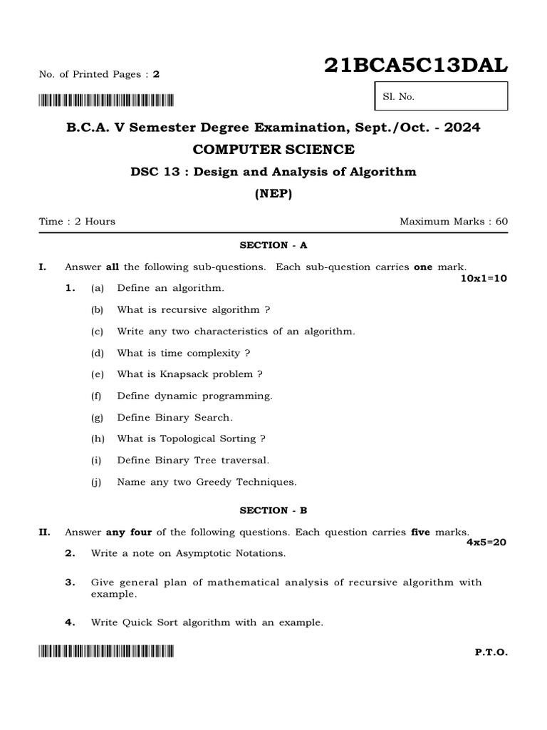 Design And Analysis Of Algorithm Pdf Algorithms Computational Complexity Theory