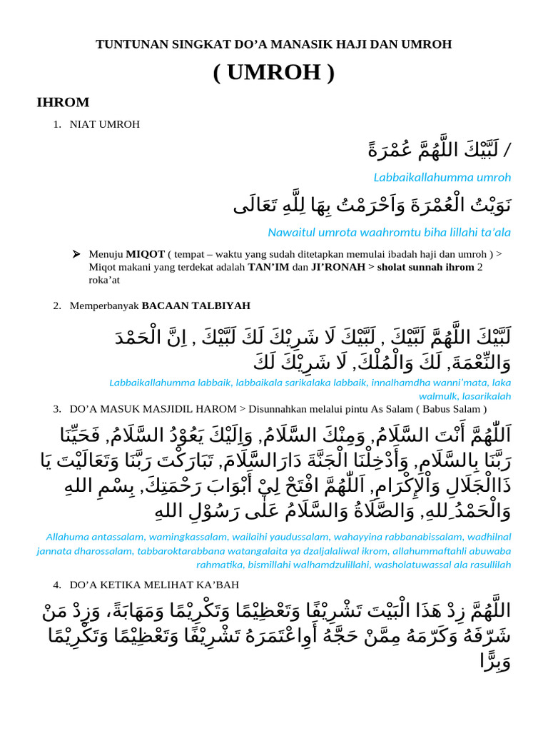 Panduan Doa Haji dan Umroh Lengkap | PDF