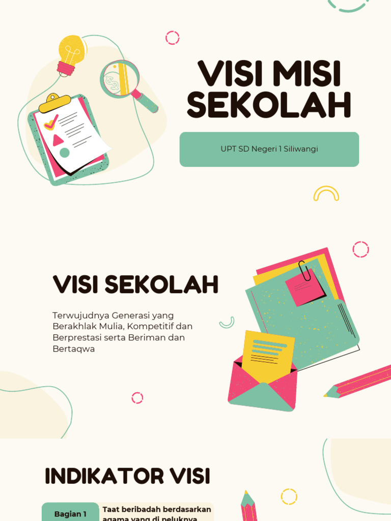 Krem Hijau Ilustrasi Lucu Presentasi Visi Misi Instansi | PDF