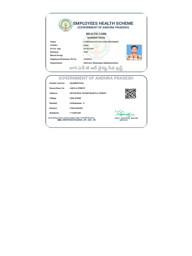 Family Health Cards | PDF
