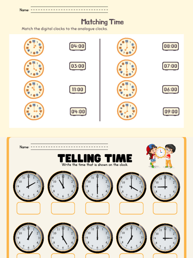 Telling Time Worksheet | PDF | Home & Garden
