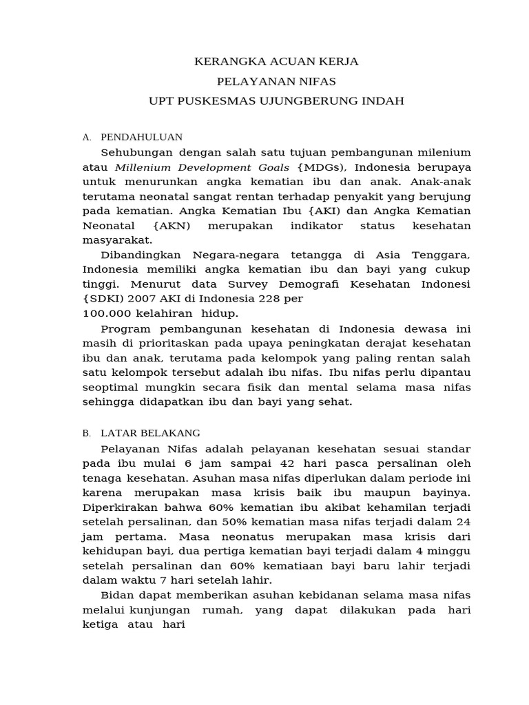 PDF Kak Kunjungan Rumah Bufas | PDF