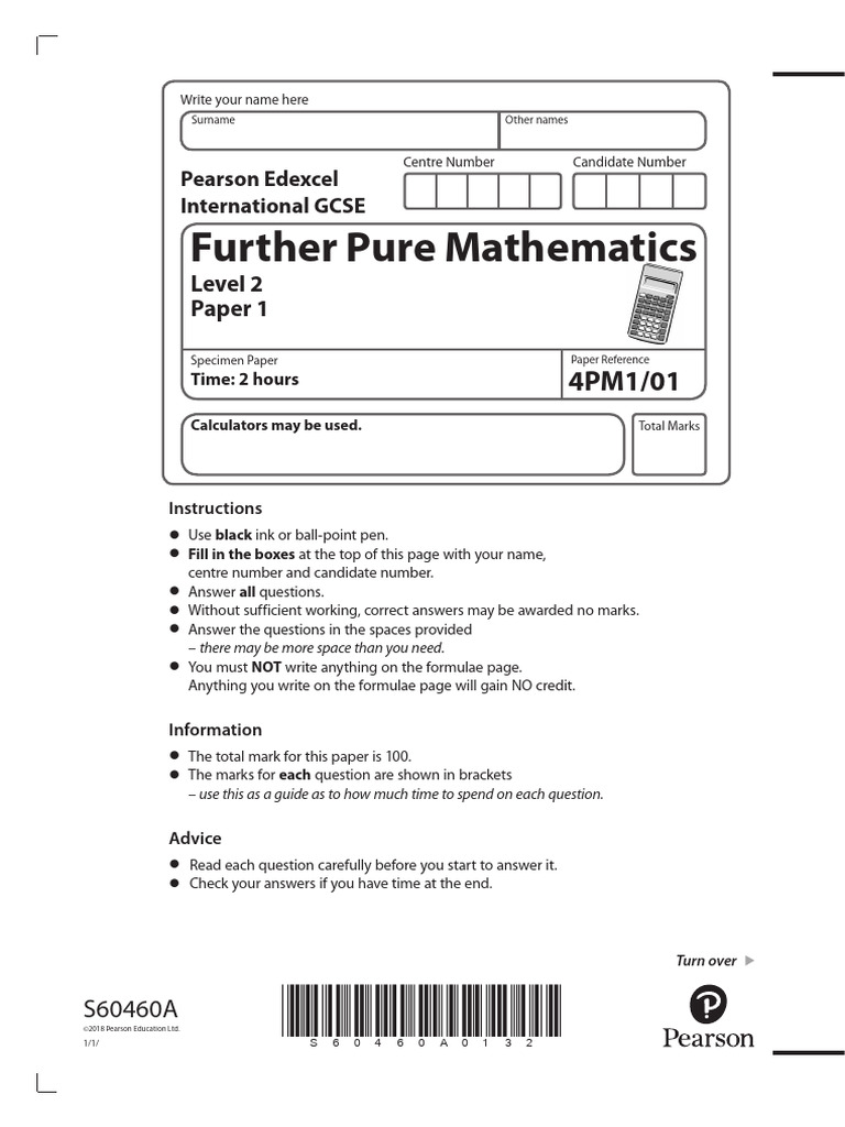 FPM Paper 1 Specimen Paper | PDF | Area | Geometry