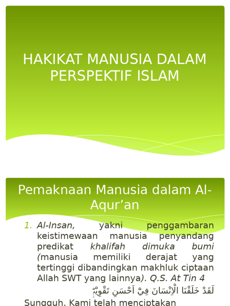 Kebid 1 Hakikat Manusia Dalam Perspektif Islam | PDF