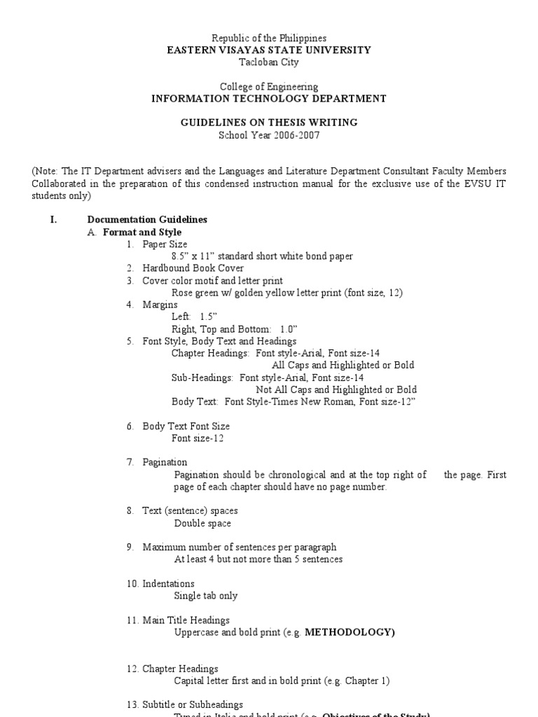 Thesis Writing Guidelines for IT Students | PDF | Typefaces ...