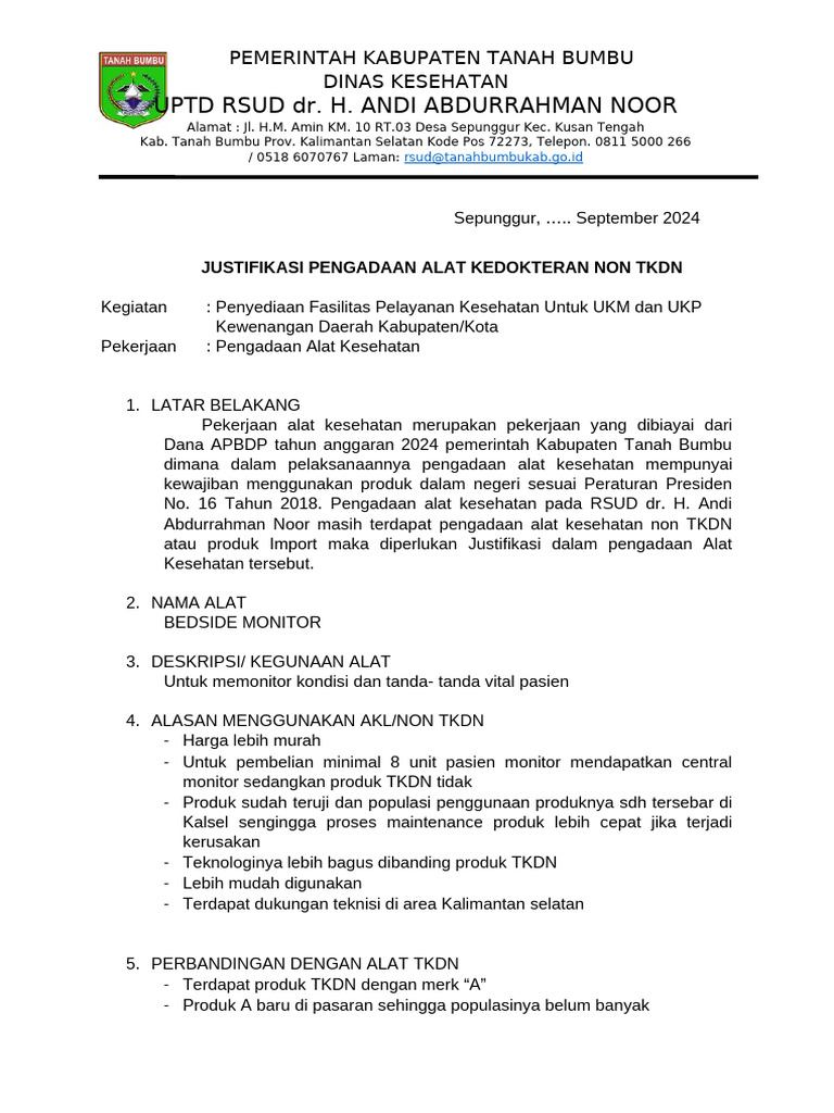 Contoh Justifikasi | PDF