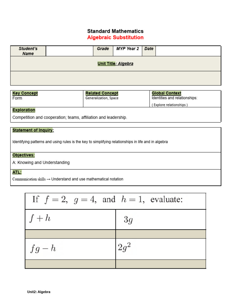 Algebraic Substitution | PDF