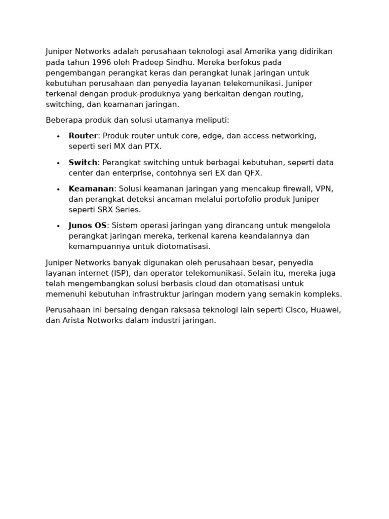 Juniper Networks Adalah Perusahaan Teknologi Asal Amerika Yang ...