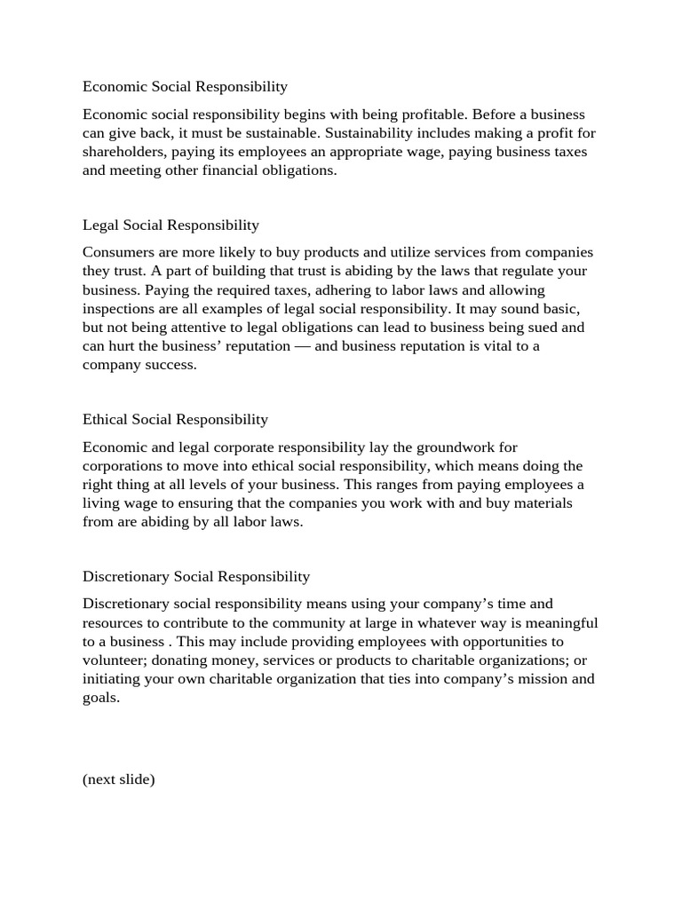 Economic Social Responsibility | PDF | Employment | Economies