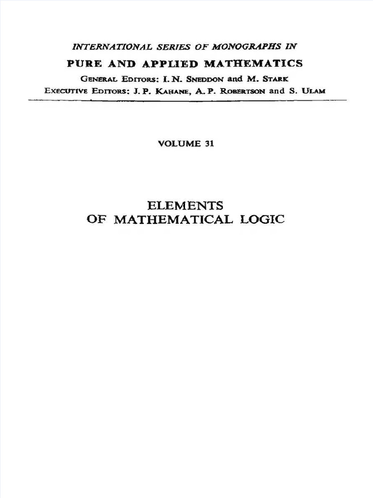 Jan Lukasiewicz Elements of Mathematical Logic | PDF | Mathematical ...