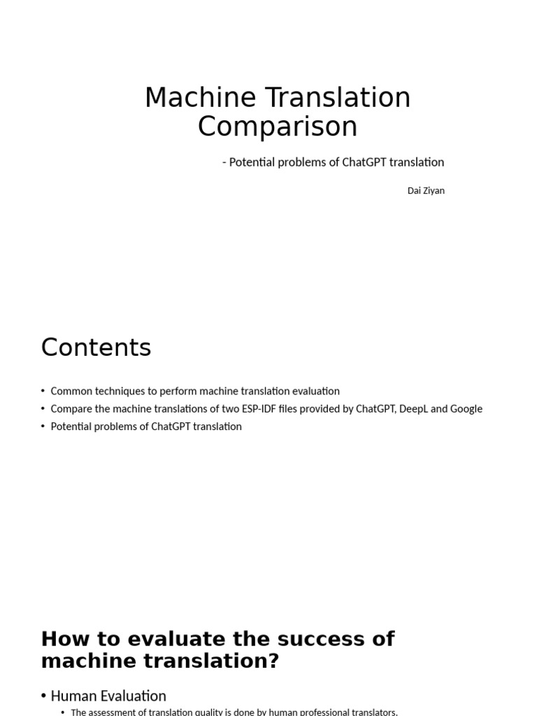 Machine Translation Comparison | PDF | Translations | Applied Linguistics