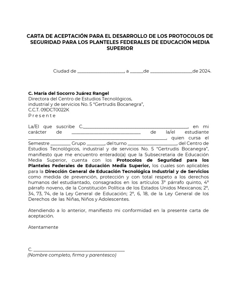 Carta Seguridad | PDF