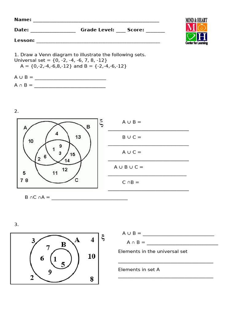 Union and Intersection | PDF | Teaching Methods & Materials