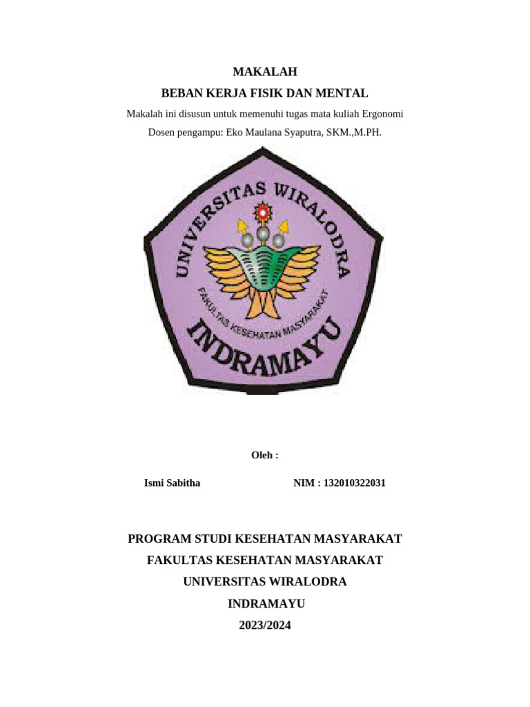 Beban Kerja Dan Mental - Ismi Sabitha | PDF