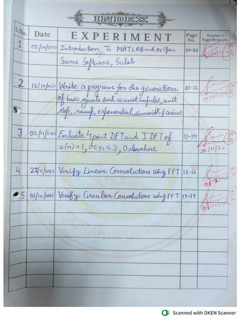 Digital Signal Processing Lab | PDF