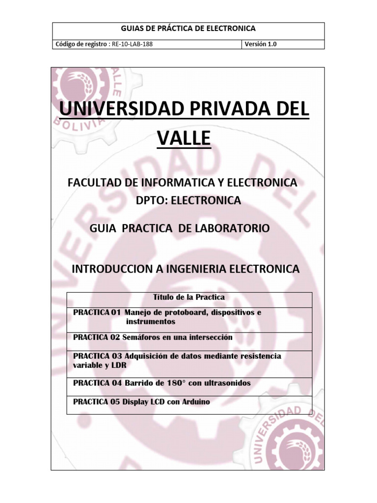 Re-10-Lab-188 Introduccion A Ingenieria Electronica | PDF | Electrónica | Diodo emisor de luz
