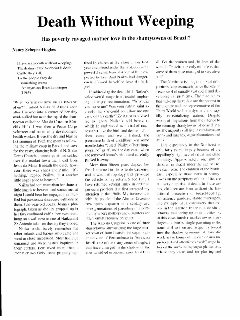 Death Without Weeping | PDF