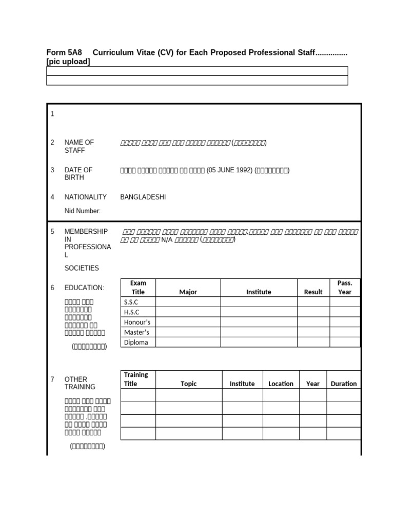 CV Formate 1 | PDF
