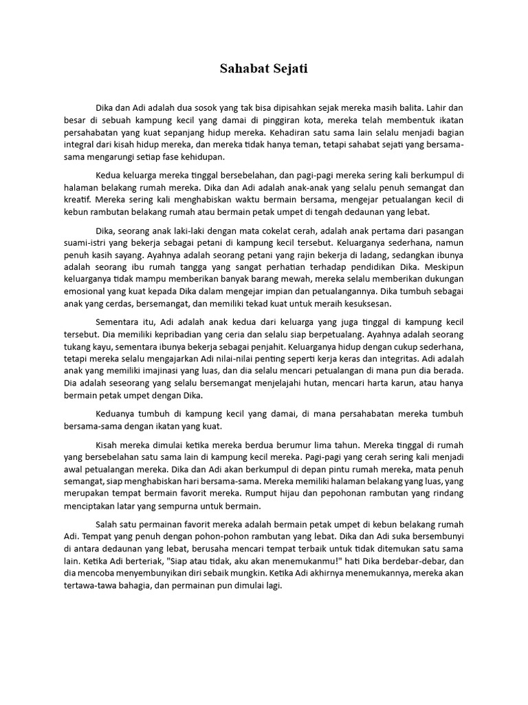 Cerpen Sahabat Sejati | PDF