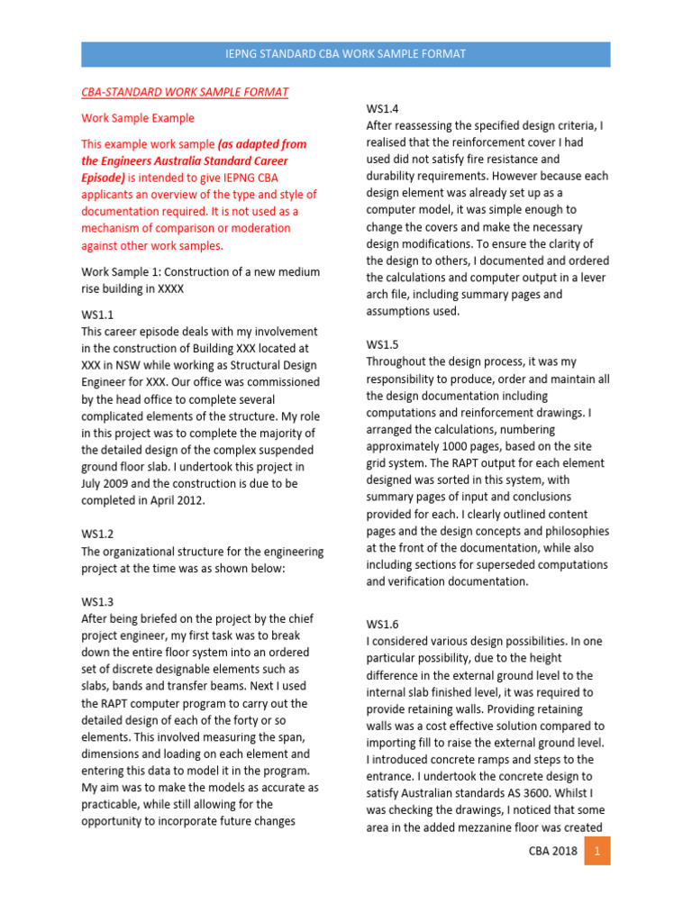 IEPNG CBA Work Sample Example Eb | PDF