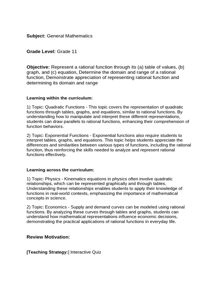 lesson_plan genmath | PDF | Function (Mathematics) | Learning lesson_plan genmath | PDF | Function (Mathematics) | Learning