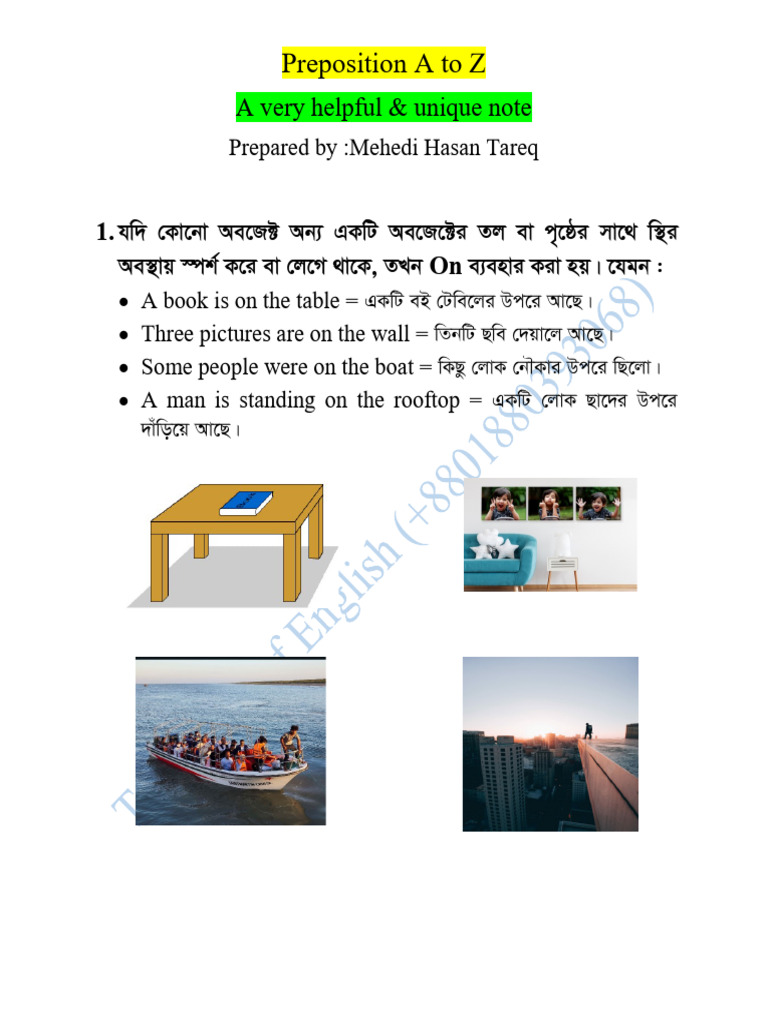 Prepositions A To Z (Final Edition 2023) | PDF