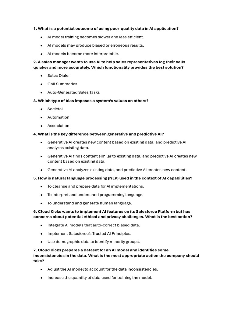 SF Ai Associate 24 - Simulado | PDF | Artificial Intelligence ...