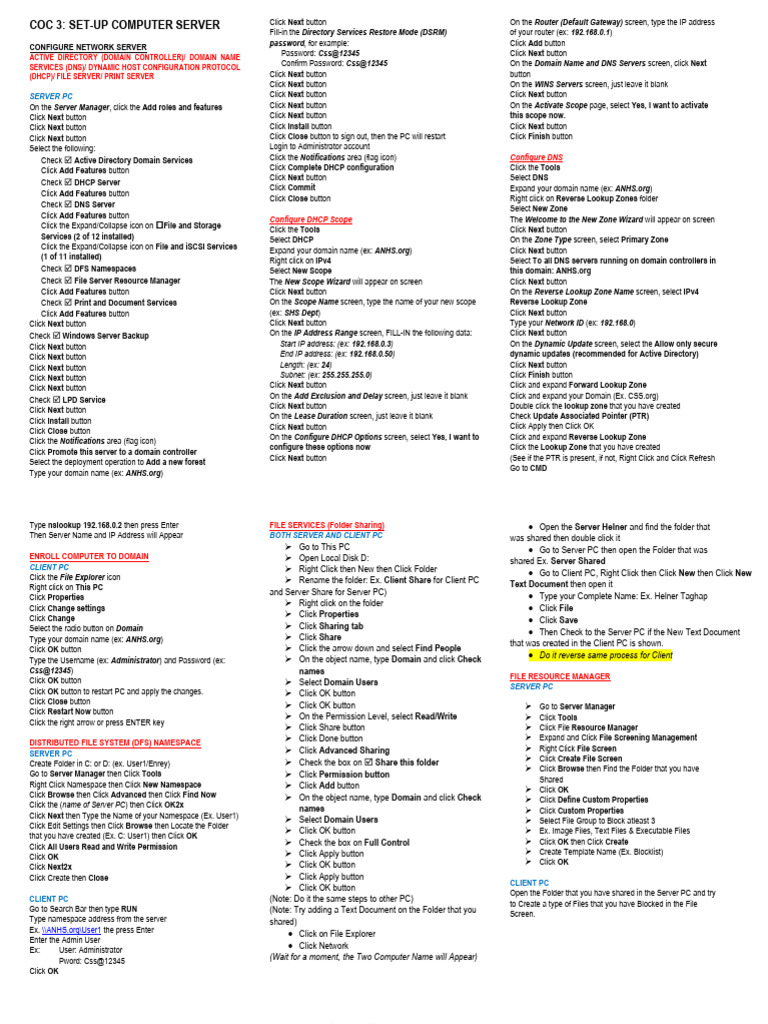 COC3 - Setup Computer Server Server 2019 Rev New 2024 | PDF | Domain ...