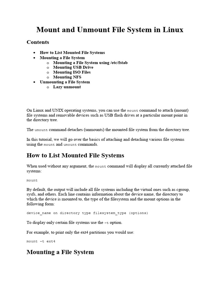 Linux Unit 3.2 | PDF | File System | Computer Architecture Linux Unit 3.2 | PDF | File System | Computer Architecture