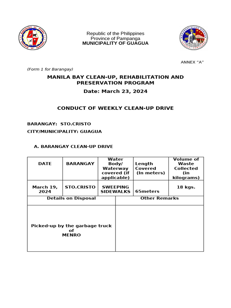 Clean Up Drive Sto - Cristo March 23 2024 | PDF