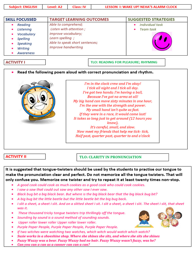 English Activities for Class 4 Students | PDF | English Language ...