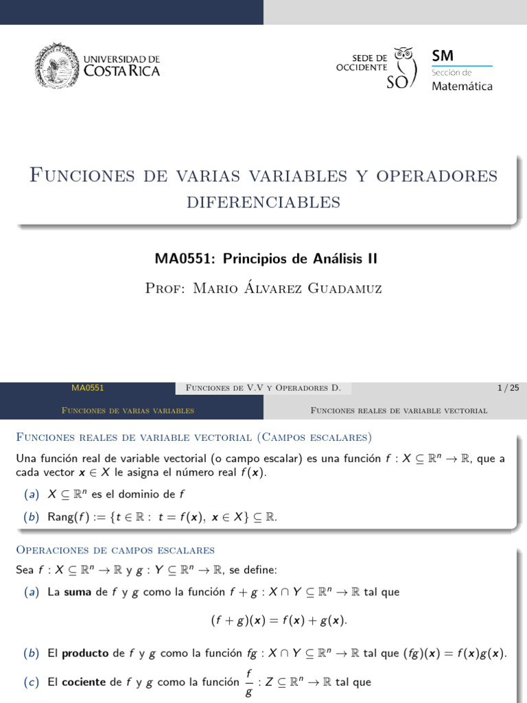Funciones de Varias Variables | PDF | Vector Euclidiano | Función (Matemáticas)