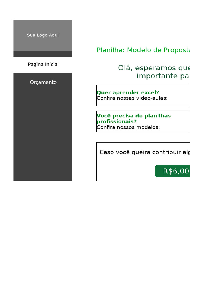 Modelo de Proposta Comercial Excel | PDF | Economias