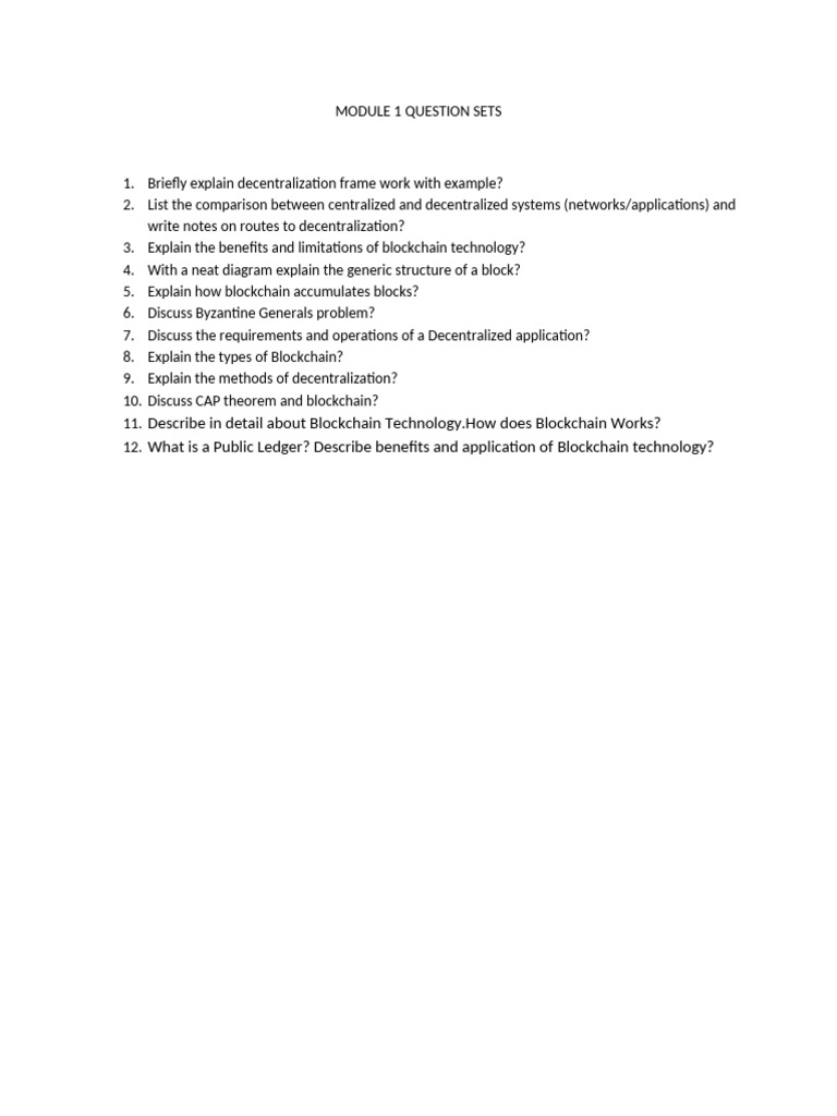 Module 1 Question Sets | PDF