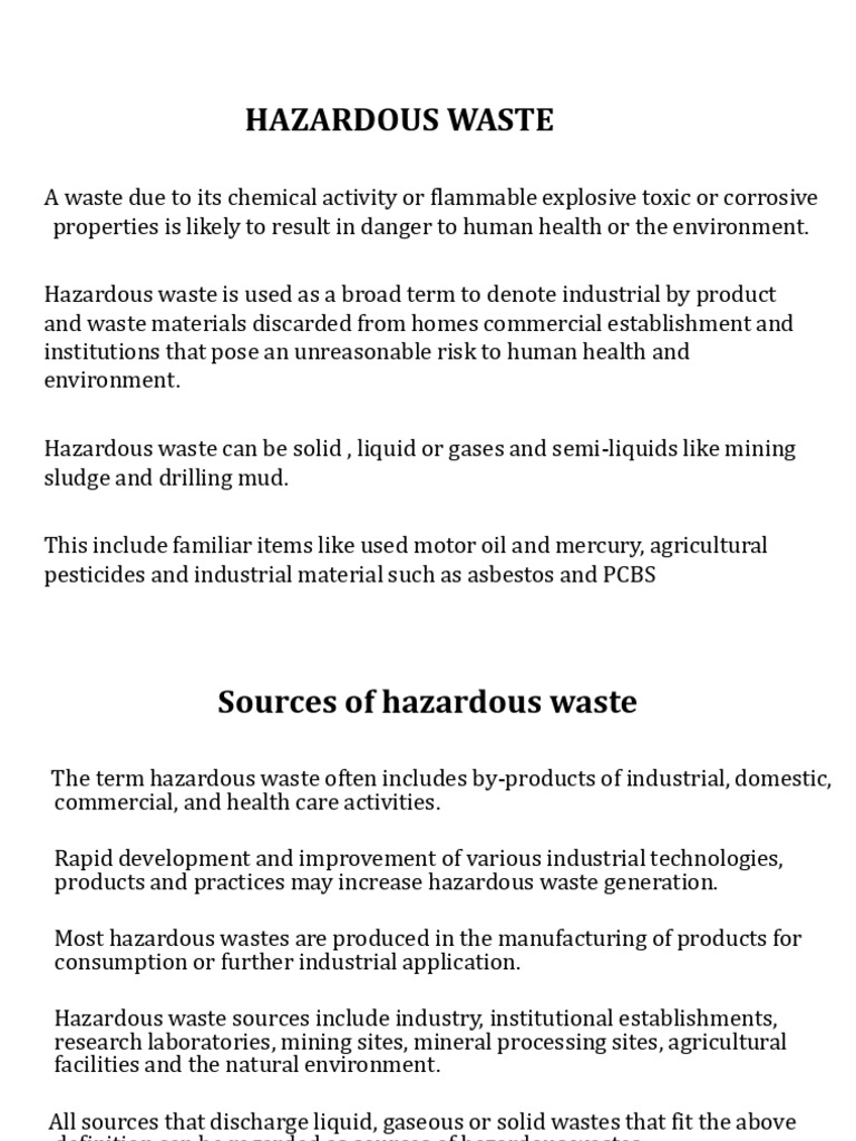 Hazardous Waste | PDF | Waste | Hazardous Waste