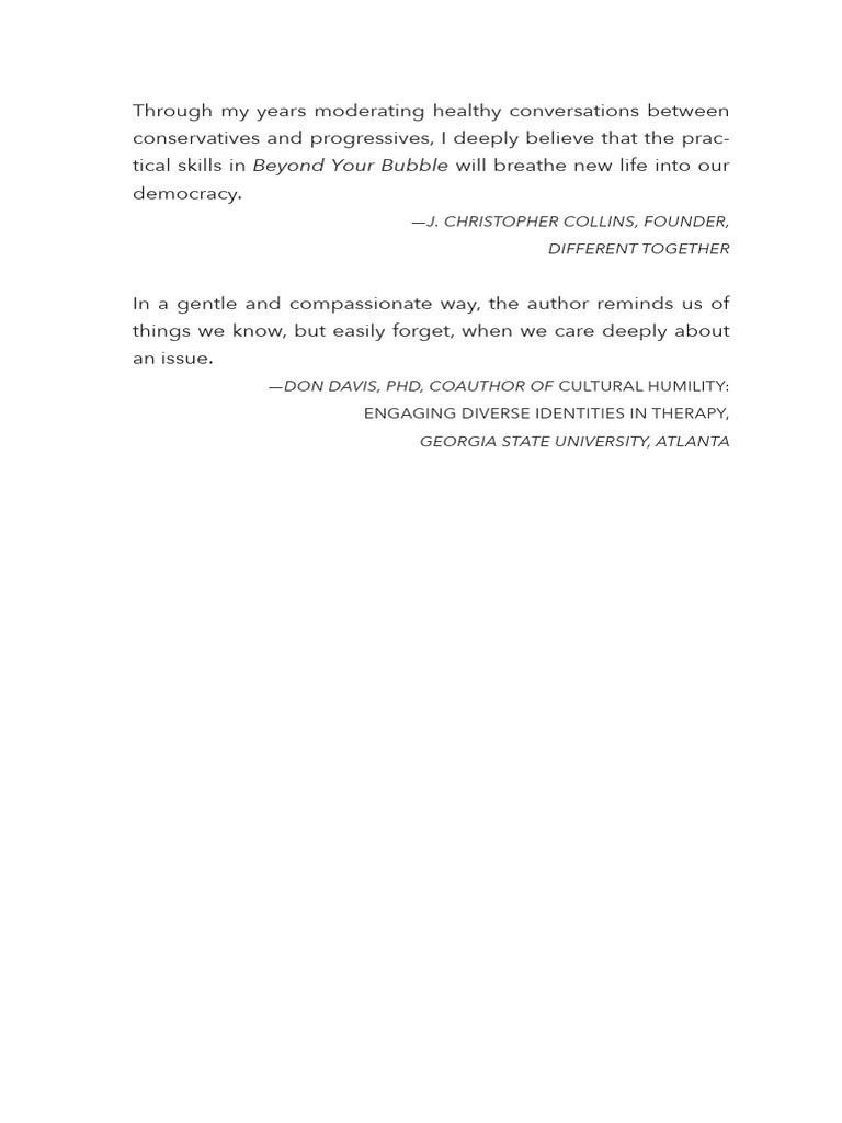 Beyond Your Bubble How To Connect Across The Polit... | PDF | Psychology
