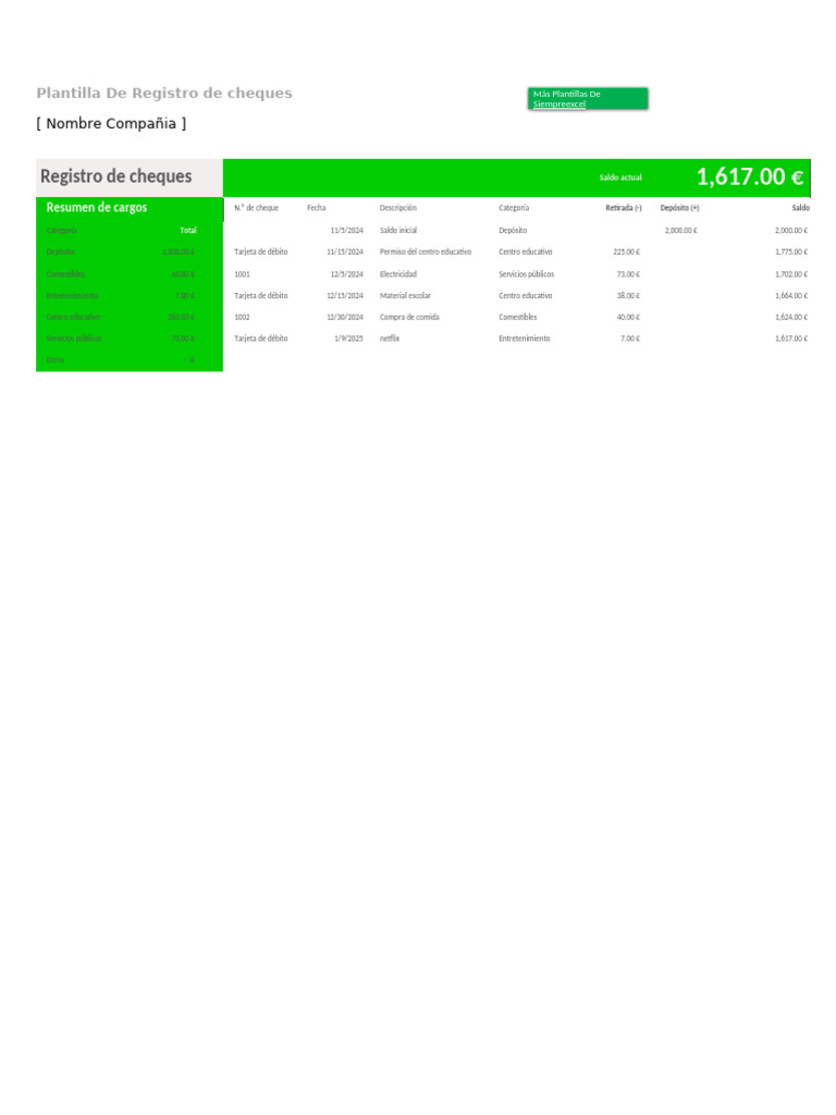 Registro de Cheques | PDF