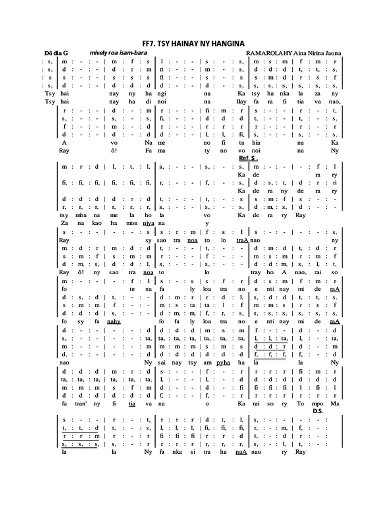 Tsy Hainay Ny Hangina | PDF