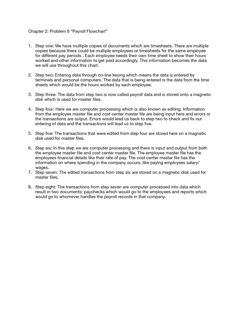 Payroll Management Flowchart Steps | PDF | Payroll | Employment