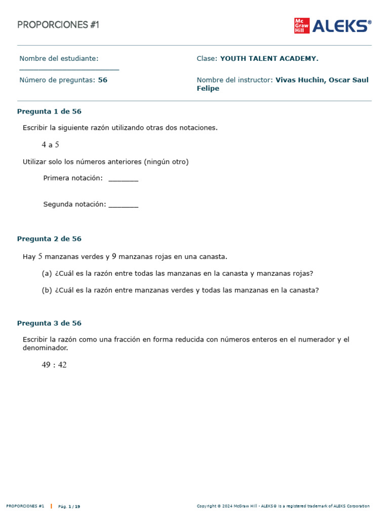 Proporciones 1 | PDF | Porcentaje