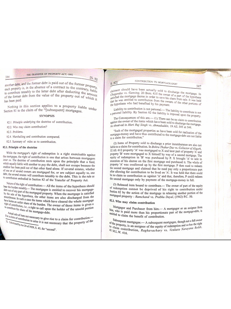 Marshalling and Contribution Compared | PDF