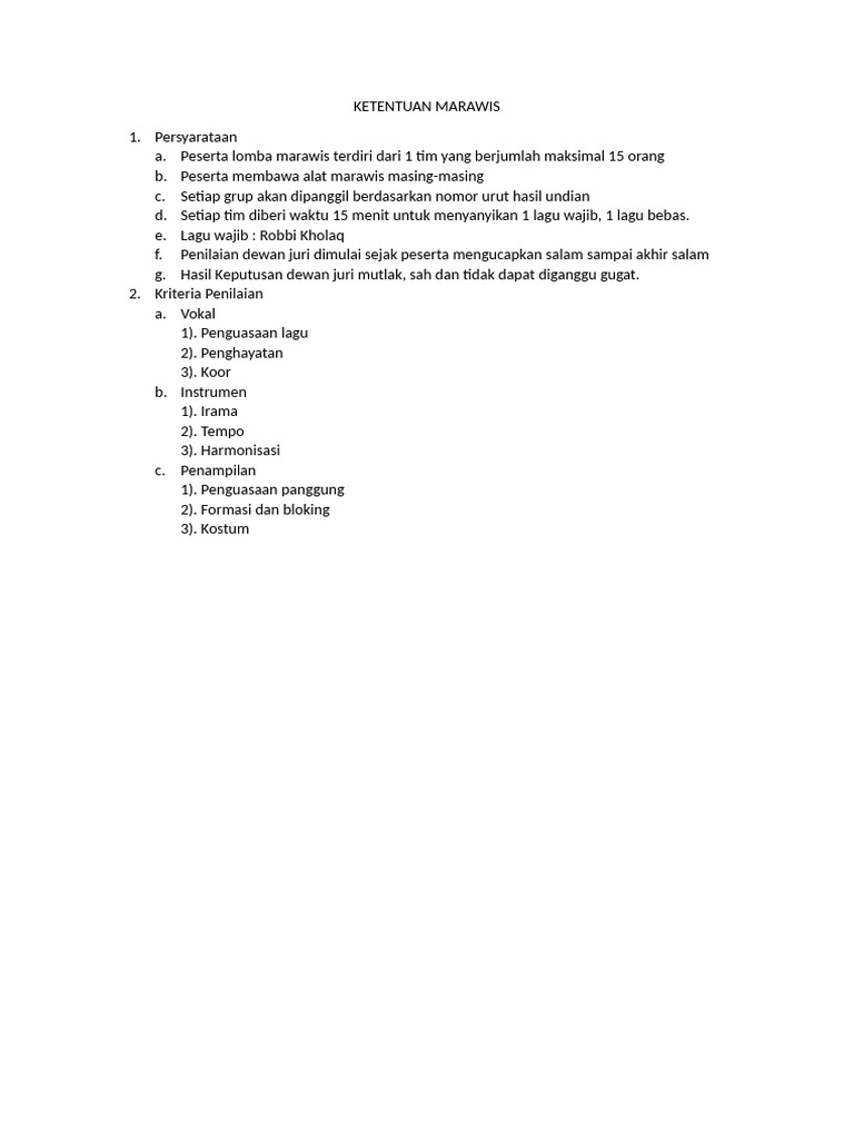 Ketentuan Marawis | PDF